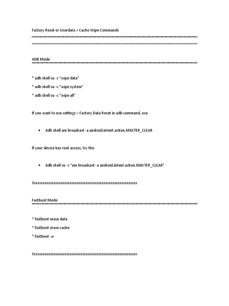 Wipe Data Factory Reset Adb Fastboot April 2021 Pdf