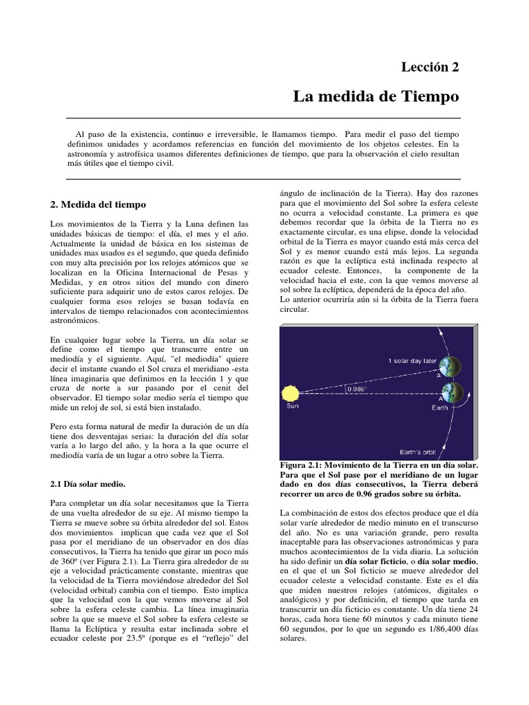Medición del Tiempo en Astronomía | PDF | Hora | Hora