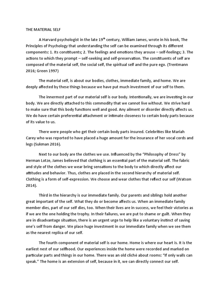 The Material Self Module | PDF | William James | Self