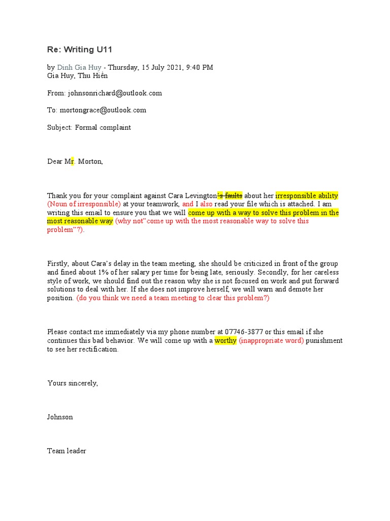 Re: Writing U11: Dinh Gia Huy | PDF | Vietnam | Military Of Vietnam