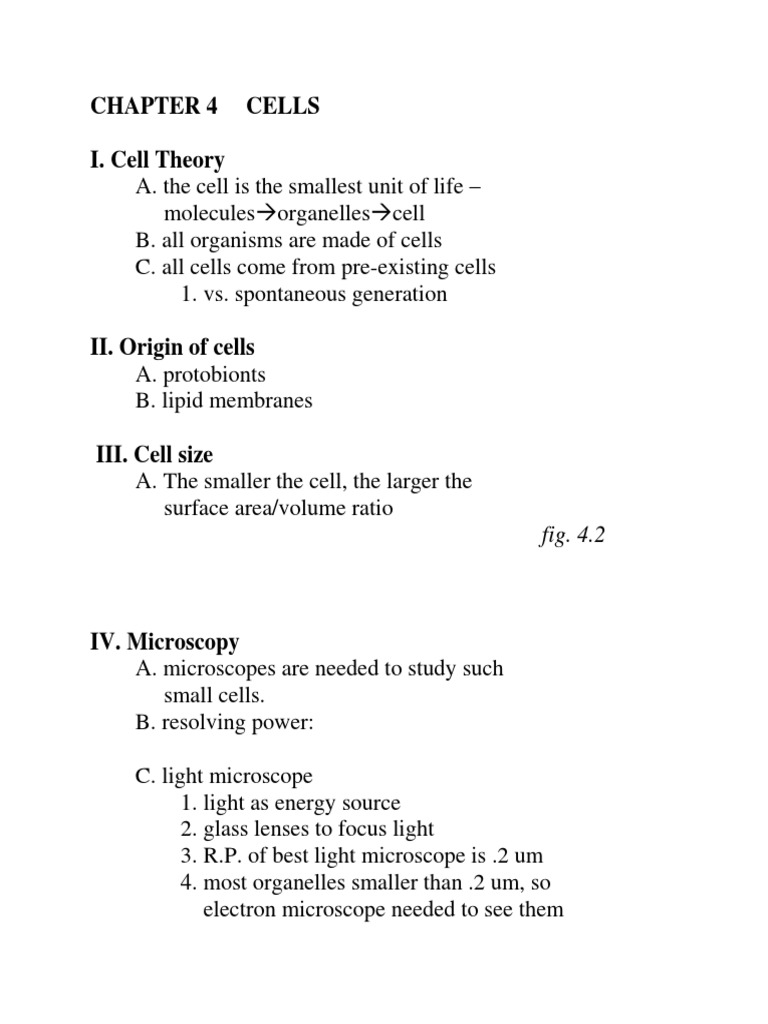 CHAPTER 4 Cells | Download Free PDF | Eukaryotes | Cell (Biology)