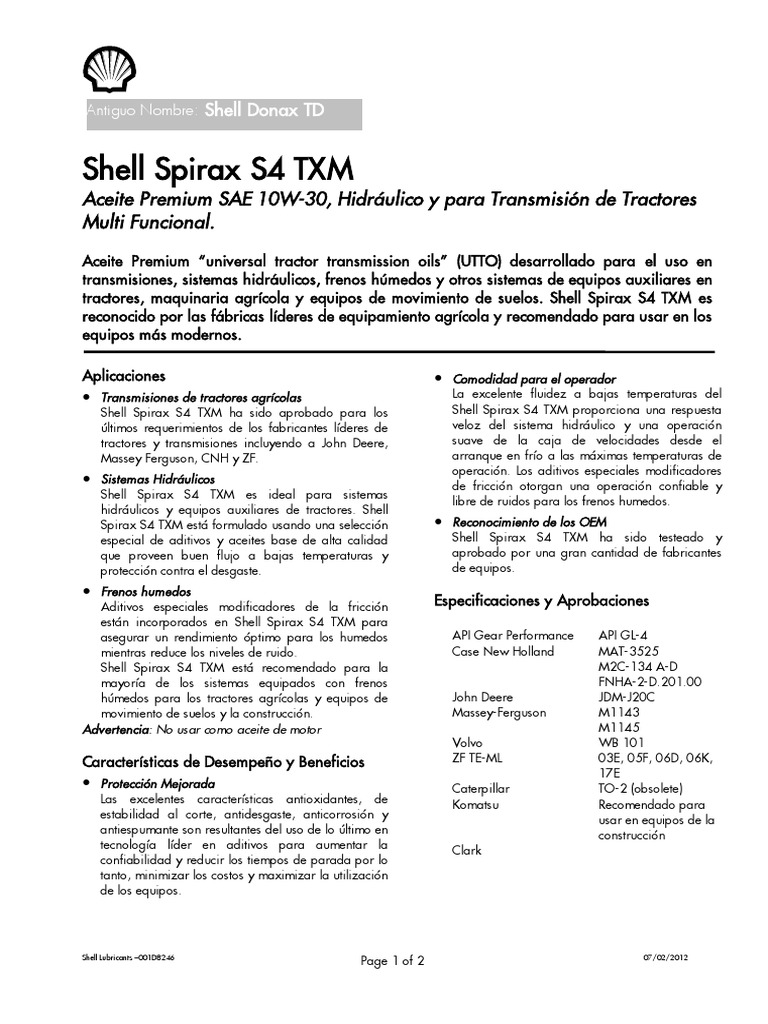 Spirax S4 TXM | PDF | Tractor | Ingeniería mecánica