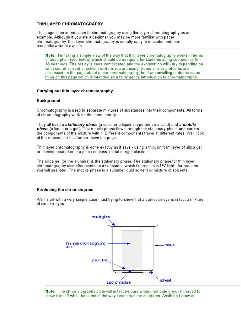 Thin Layer Chromatography | PDF | Chromatography | Analytical Chemistry