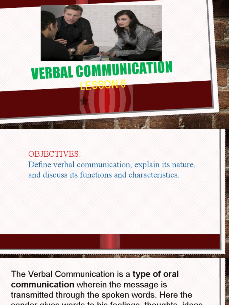 Verbal Communication | PDF | Communication | Applied Psychology