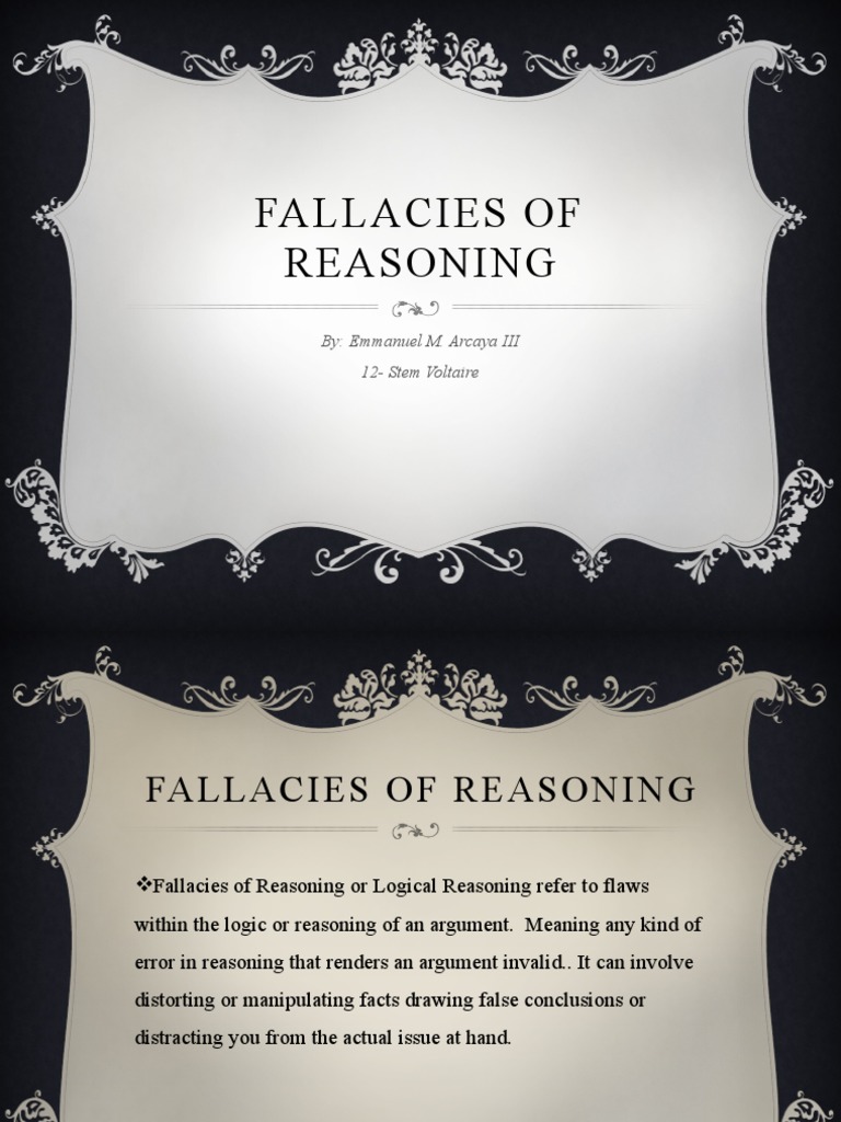 Fallacies of Reasoning | PDF | Fallacy | Decision Making
