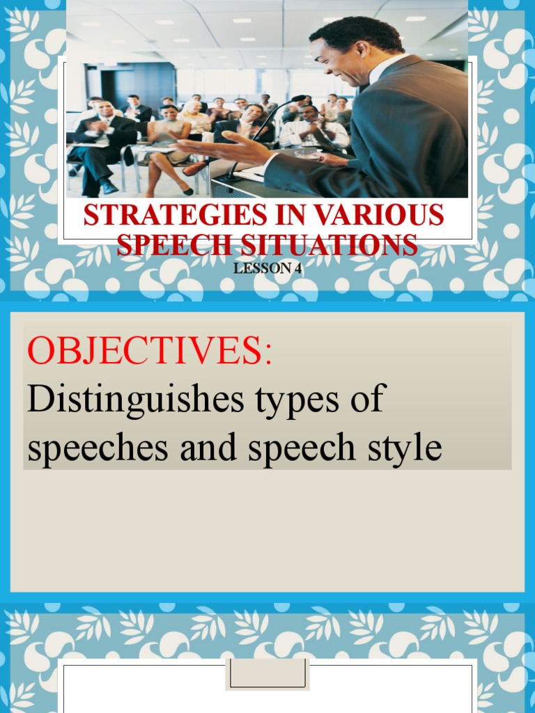 Strategies in Varios Speech Situations | PDF | Speech | Interpersonal ...