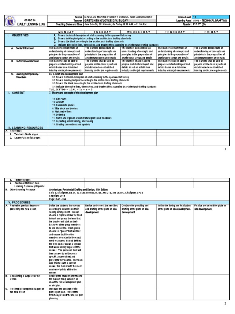 Daily Lesson Log: Tle - Icttd9 - 12al - Ic - E - 3 | PDF | Concept ...