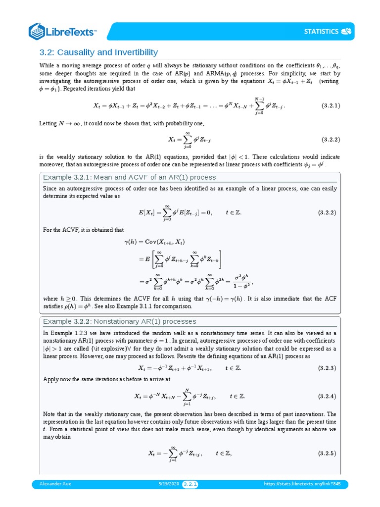 Causality & Invertibility in ARMA | PDF | Autoregressive Model | Equations