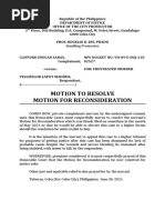 Motion For Reconsideration (Prosecutor Level) | PDF | Affidavit | Prosecutor