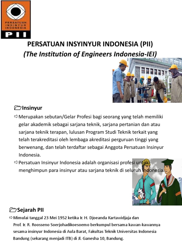 Persatuan Insyinyur Indonesia (Pii) : (The Institution of Engineers Indonesia-IEI) | PDF