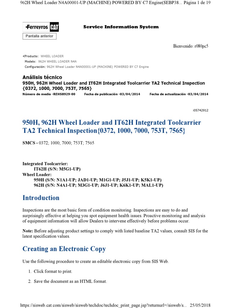 950H, 962H Wheel Loader and IT62H Integrated Toolcarrier TA2 Technical ...