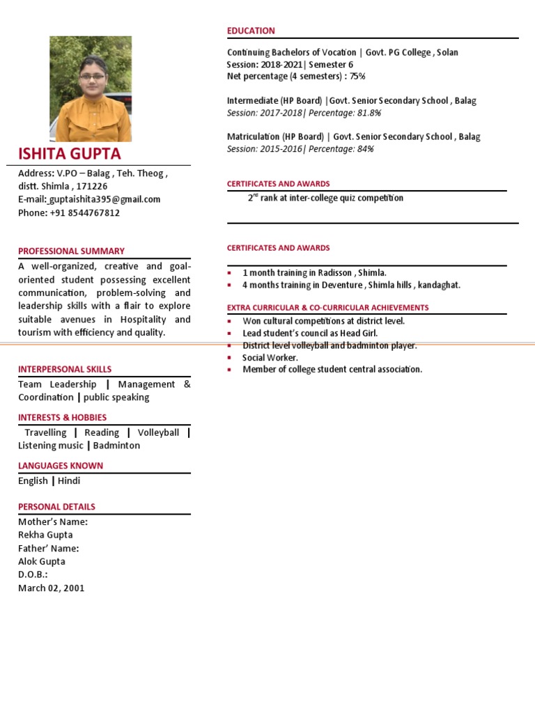 Resume Ishita | PDF