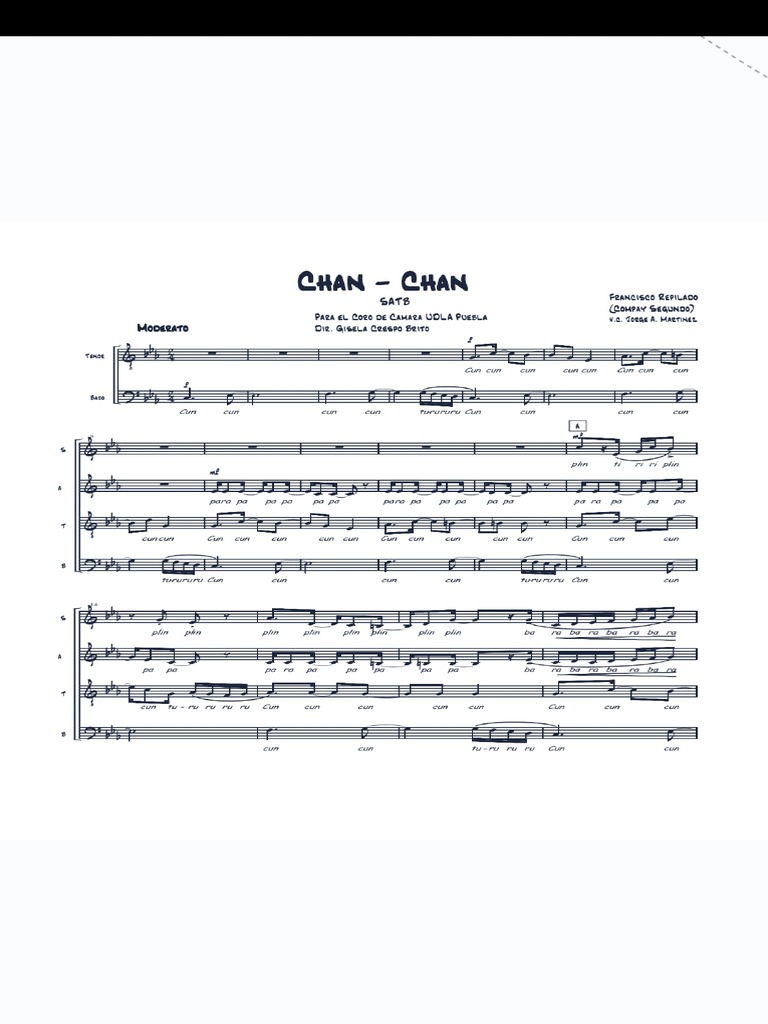 Chan Chan. Arr. Jorge A. Martínez | PDF