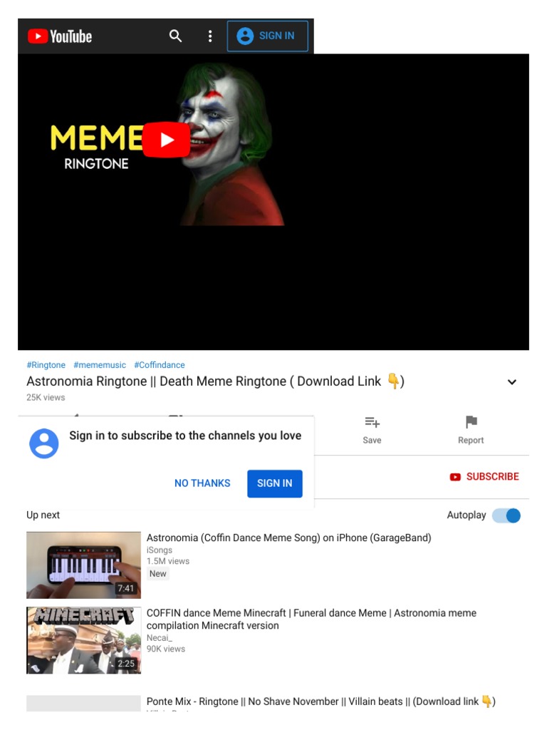 Astronomia Ringtone - Death Meme Ringtone (Download Link ?) - YouTube | PDF