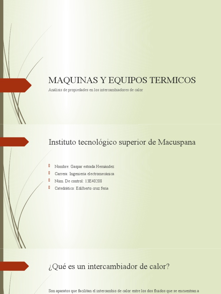 Maquinas y Equipos Termicos | Descargar gratis PDF | Intercambiador de ...