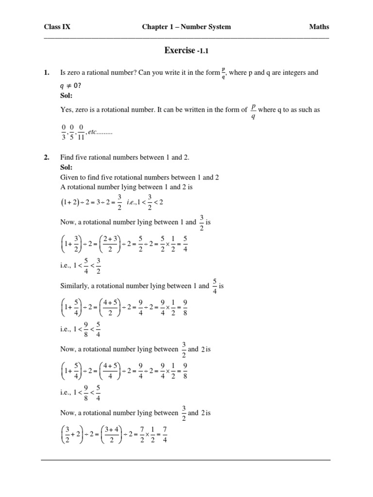 RD Sharma Class 9 | PDF | Numbers | Rational Number