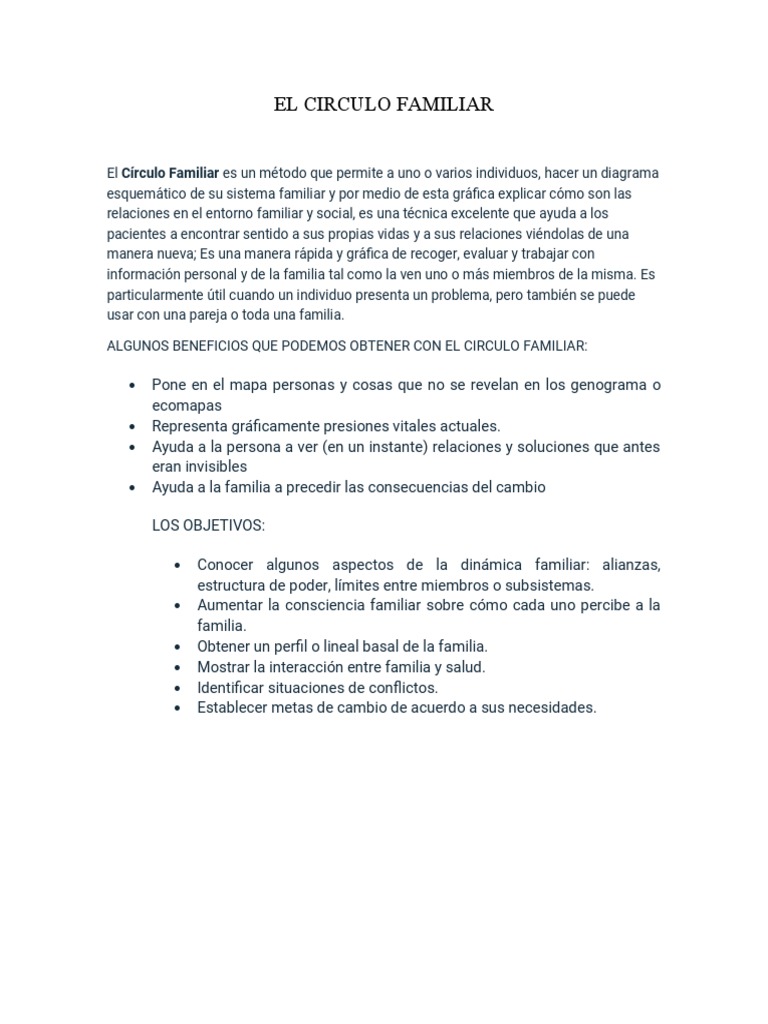 El Círculo Familiar: Una herramienta gráfica para entender las ...