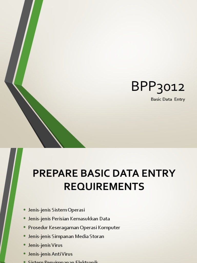 Prepare Basic Data Entry Requirement | PDF