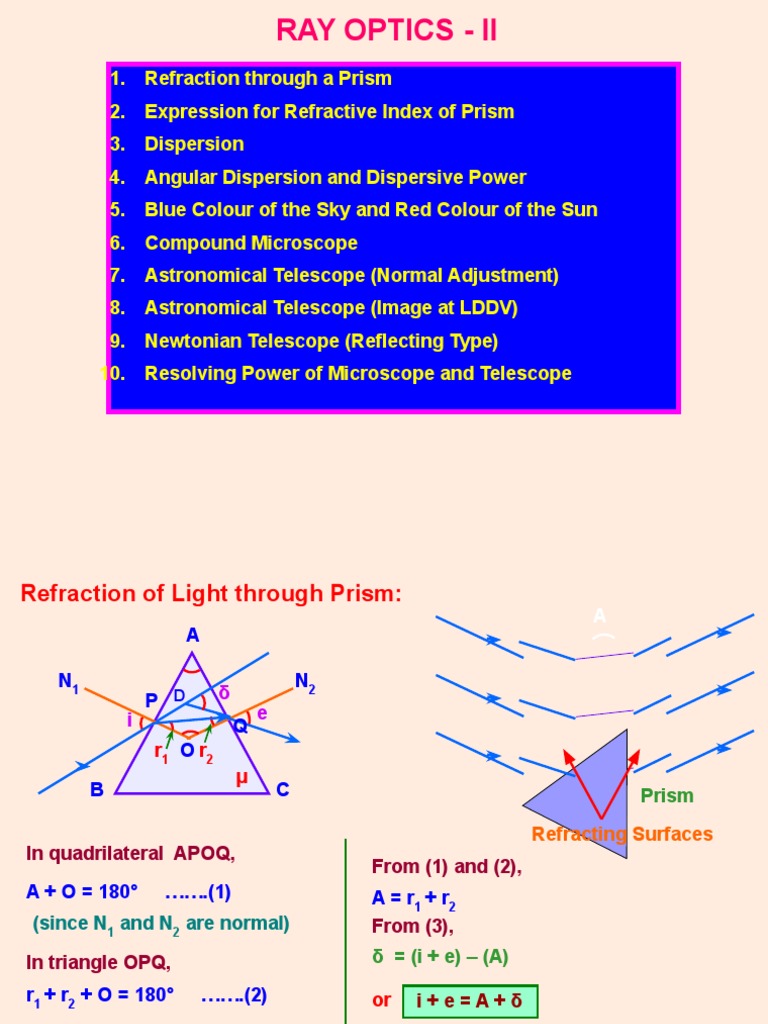 2 Ray Optics 2 | PDF | Angular Resolution | Dispersion (Optics)