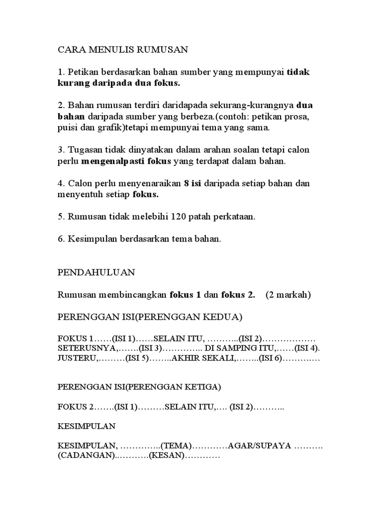 Cara Menulis Rumusan | PDF