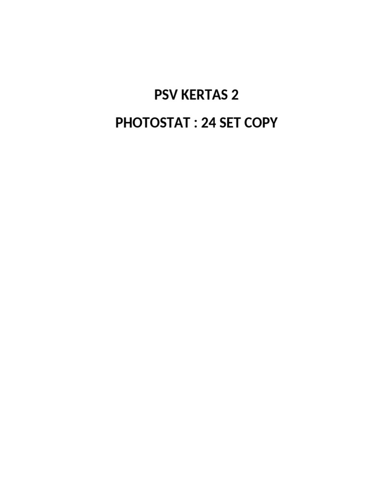 PSV Kertas 2 Form 4 | PDF