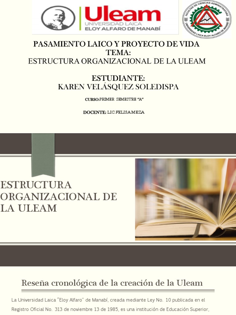 Estructura Organizacional de La ULEAM | PDF | Laicismo | Sociedad