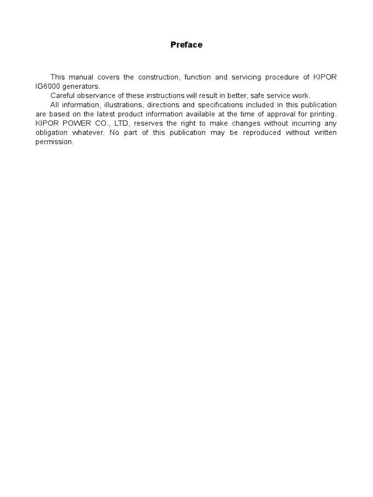 IG6000 Digital Generator Set Maintenance Manual | Download Free PDF ...
