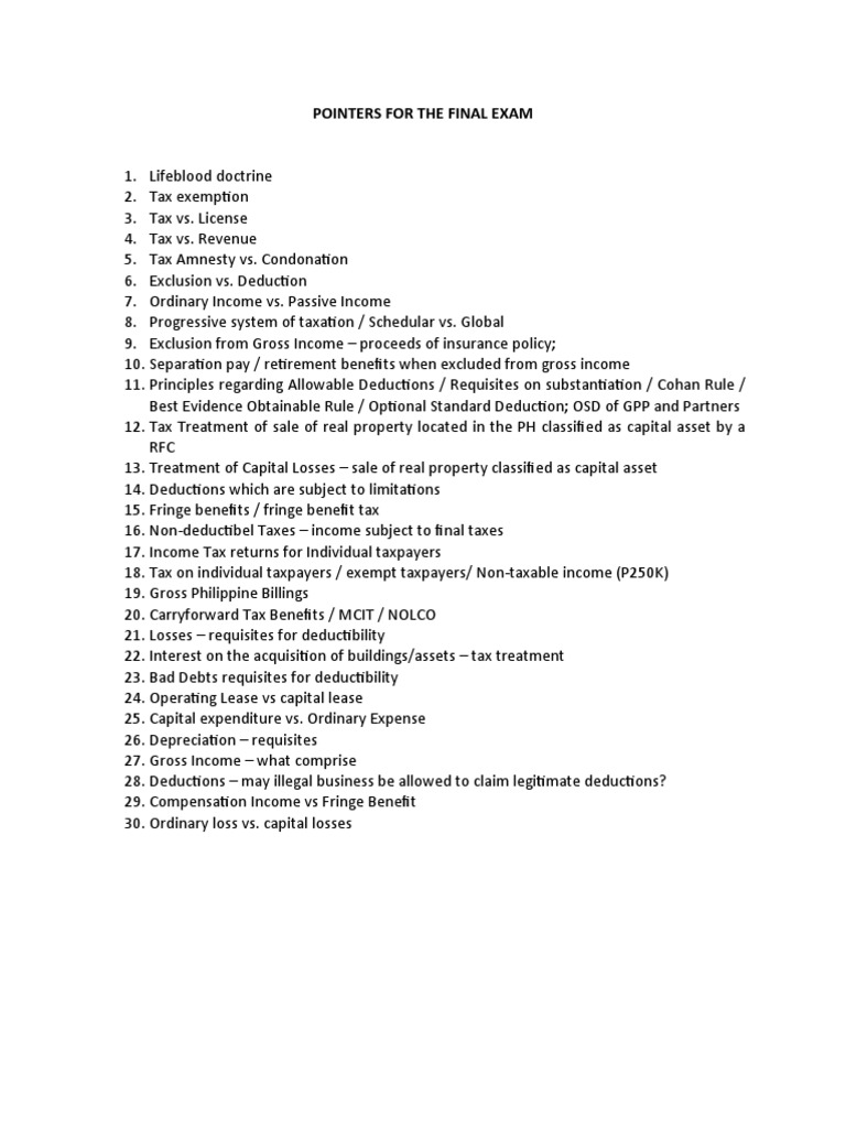 Pointers For The Final Exam | PDF