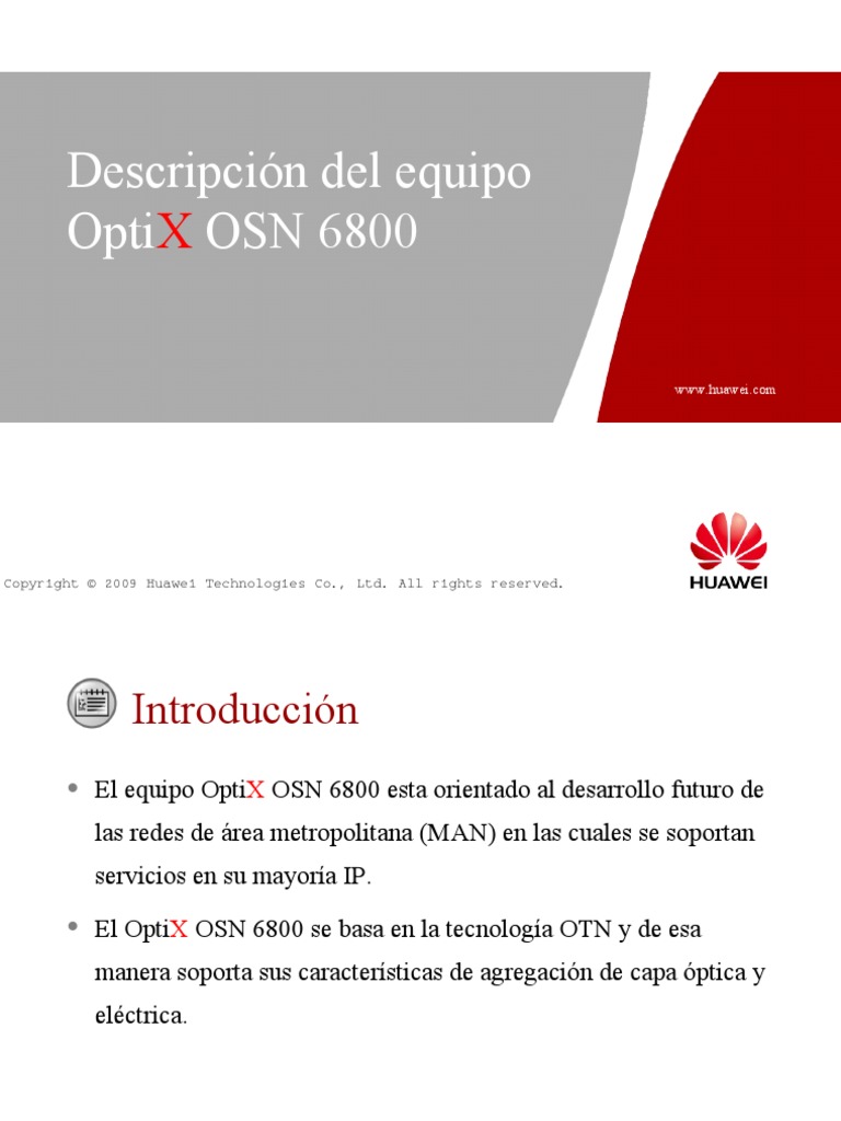 OptiX OSN 6800 Hardware Description ISSUE1.05 | PDF | Multiplexación ...