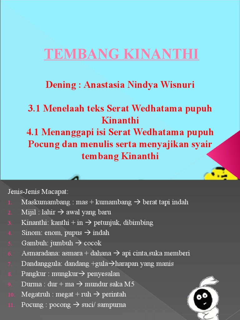 Gegladhenan PPT Tembang Kinanthi Kelas XIITP1 - 22 - Oliver | PDF