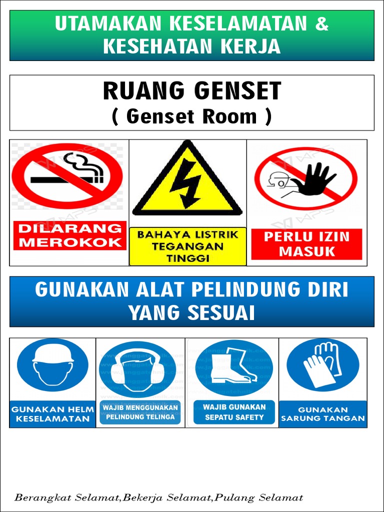 Rambu K3 dan APD di Ruang Genset | PDF