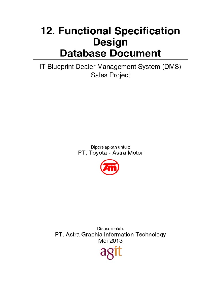 FSD IT Blueprint (DMS) Sales Project - Database Document | PDF | Business | Computing