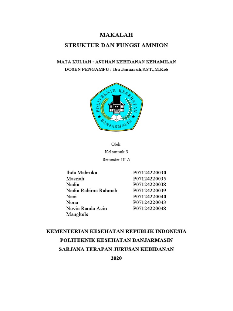 Makalah Struktur Dan Fungsi Amnion Kel.3 | PDF