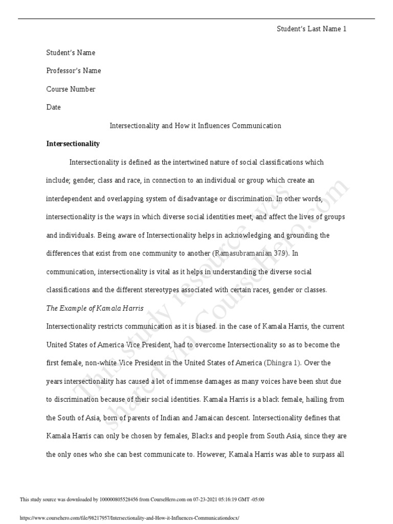 Intersectionality and How It Influences Communication | PDF ...