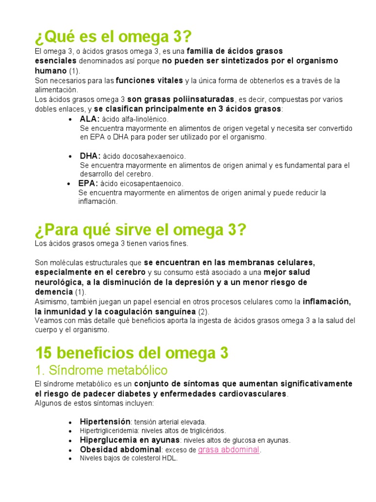 Qué Es El Omega 3 | PDF | Ácido Graso Omega 3 | Asma