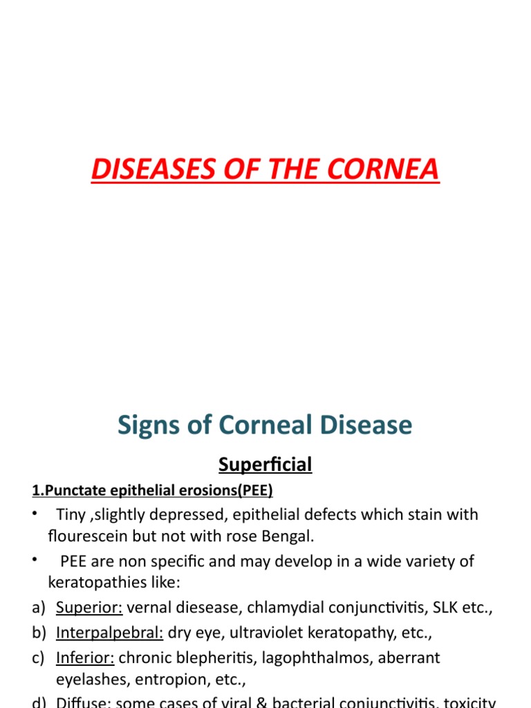 Corneal Disease Overview and Management | PDF | Cornea | Vision
