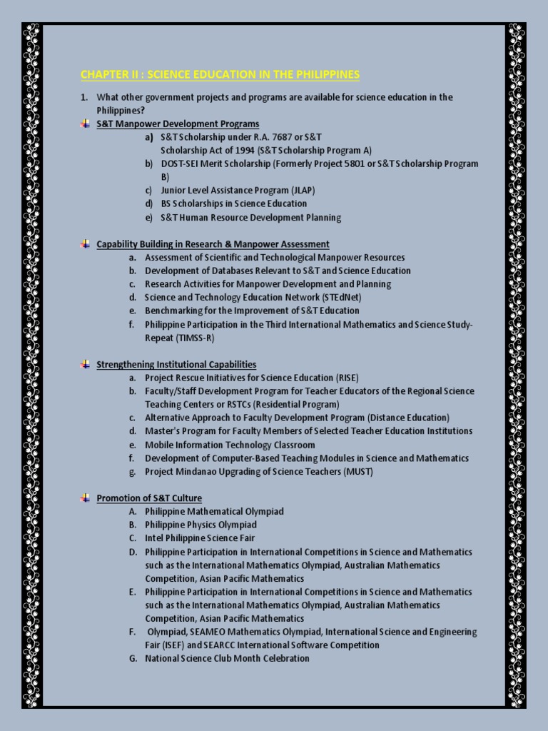 Chapter Ii: Science Education in The Philippines | PDF | Traditional ...