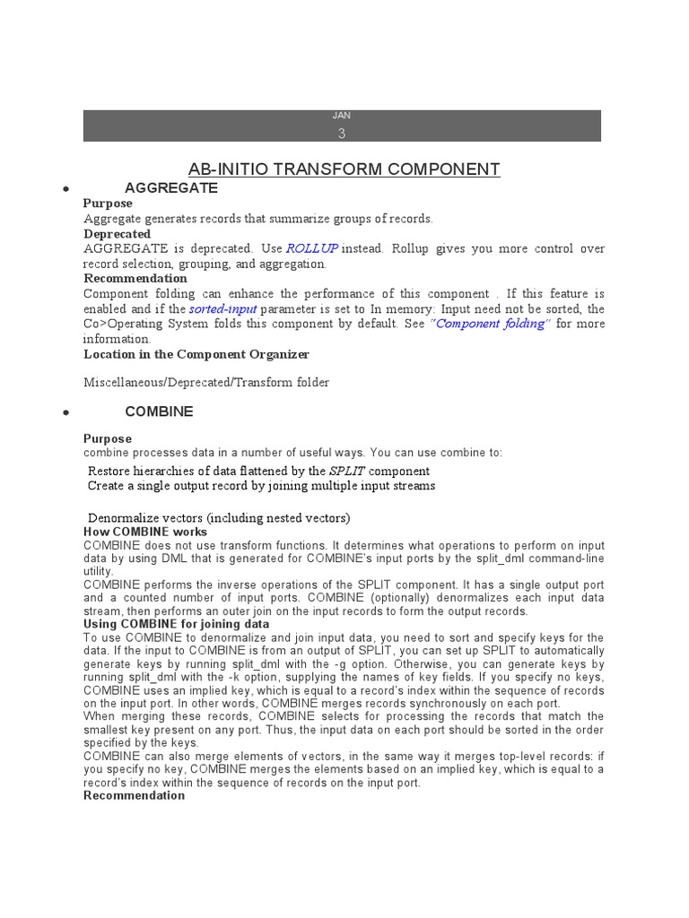 Abinitio Components PDF | PDF | Parameter (Computer Programming) | Function (Mathematics)