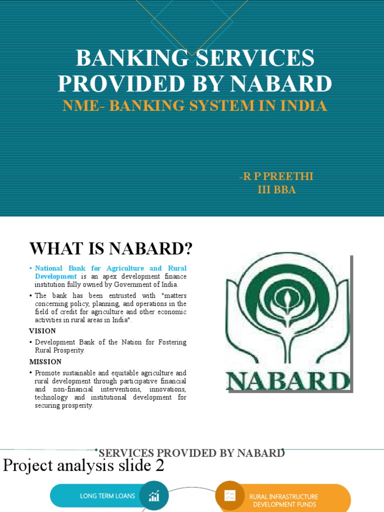 Services Provided by Nabard | PDF | Economies | Finance (General)