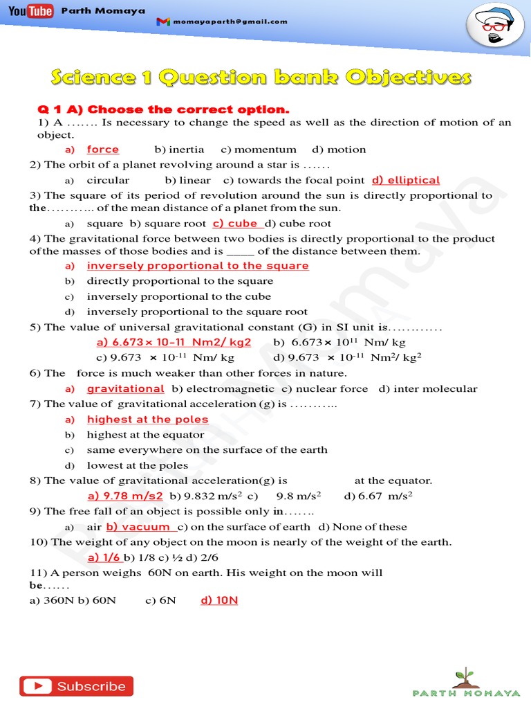 Science 1 and 2 Question Bank Objectives Solution | PDF | Alkene ...