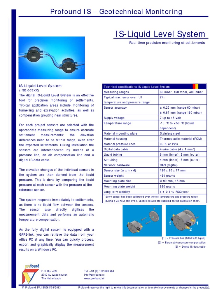 IS-Liquid Level System: Profound IS - Geotechnical Monitoring | PDF ...