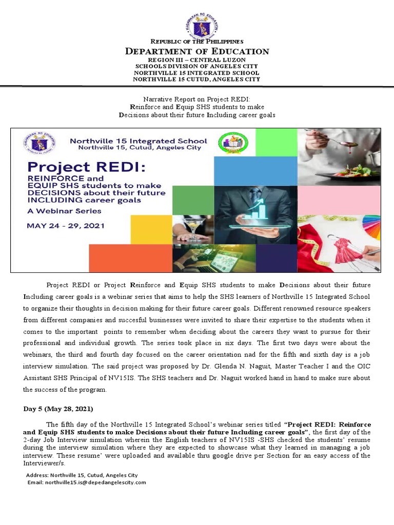 NARRATIVE REPORT ON PROJECT REDI DAY 5 and 6 | PDF | Simulation | Science