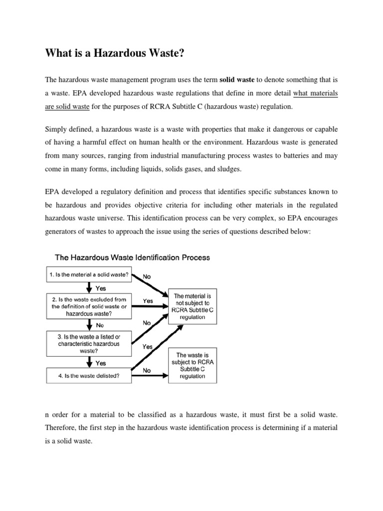 Hazardous Waste | PDF | Hazardous Waste | Resource Conservation And ...