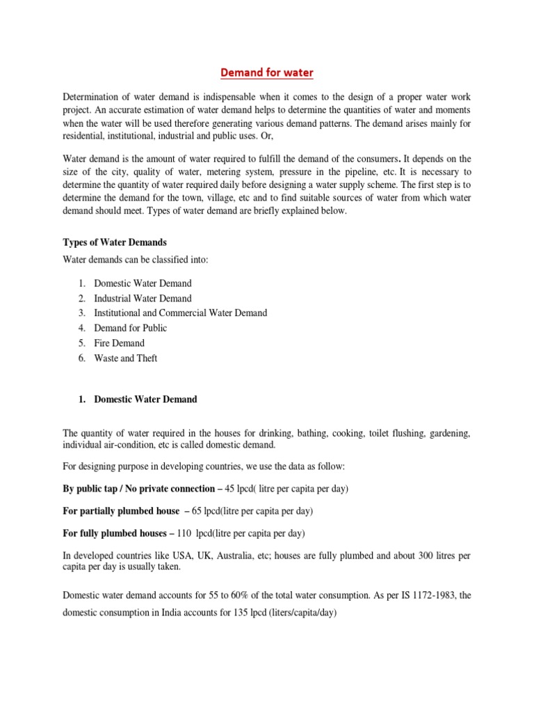 Water Demand | PDF | Groundwater | Resource Depletion