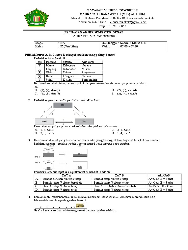 Pas Genap Ipa Kelas 9 TH 2021 | PDF