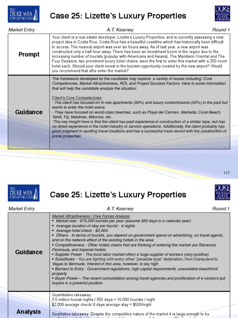 Case For Interview Pdf Return On Investment Hotel