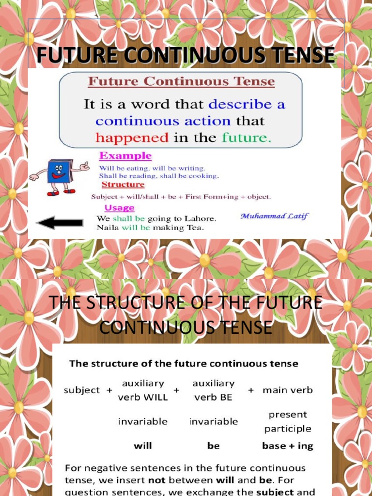 Future Continuous Tense Structure and Examples | PDF