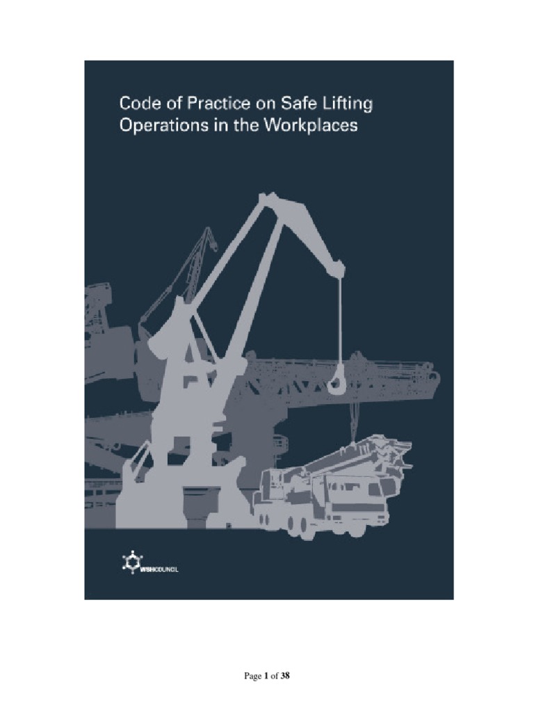 Code of Practice For Safe Lifting Operations at Workplaces Online | PDF ...