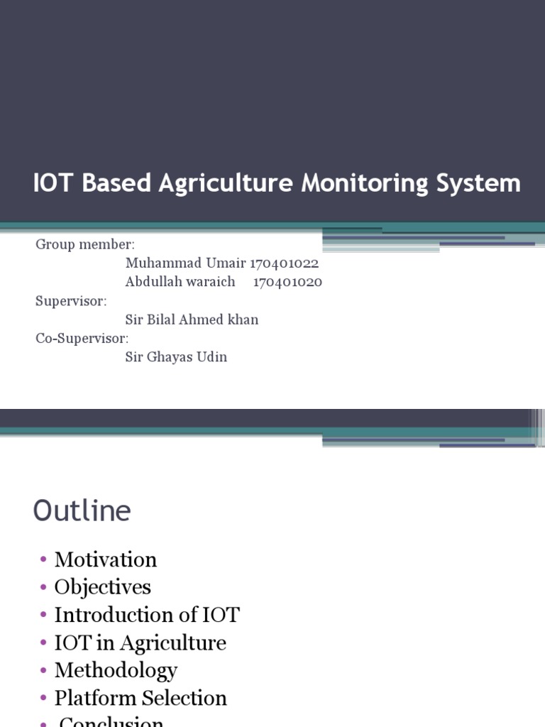 IOT Based Agriculture Monitoring System | PDF | Internet Of Things | Agriculture