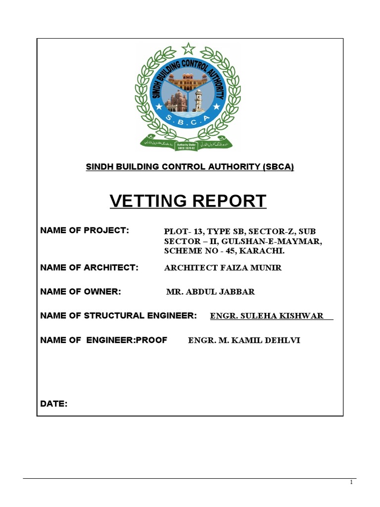 Vetting Report Ka | PDF | Real Estate Law | Structural Engineering